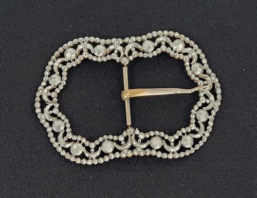 1880s 'Cut Steel' on Brass Victorian Revival Belt Buc… - Gem