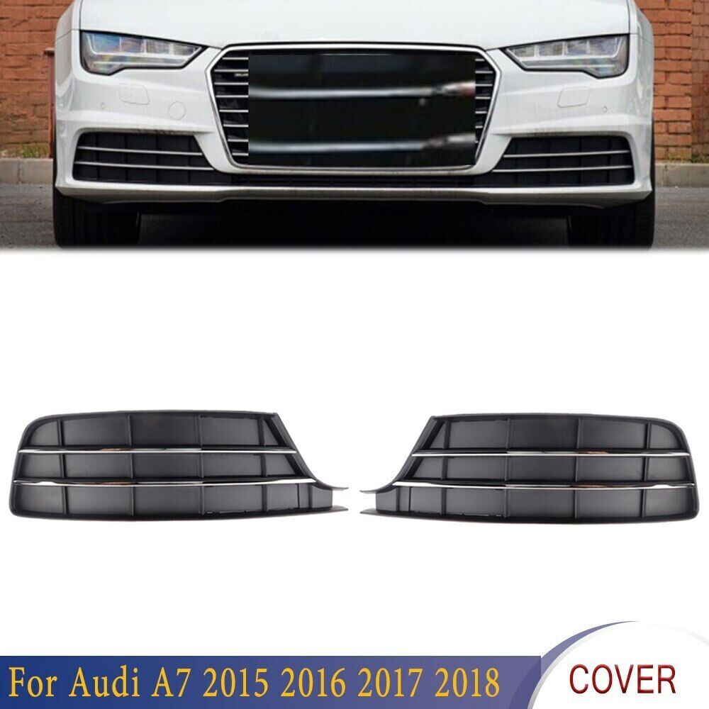 Pair Front Bumper Fog Light Lamp Grille Cover Bezel Trim For Audi A7 ...