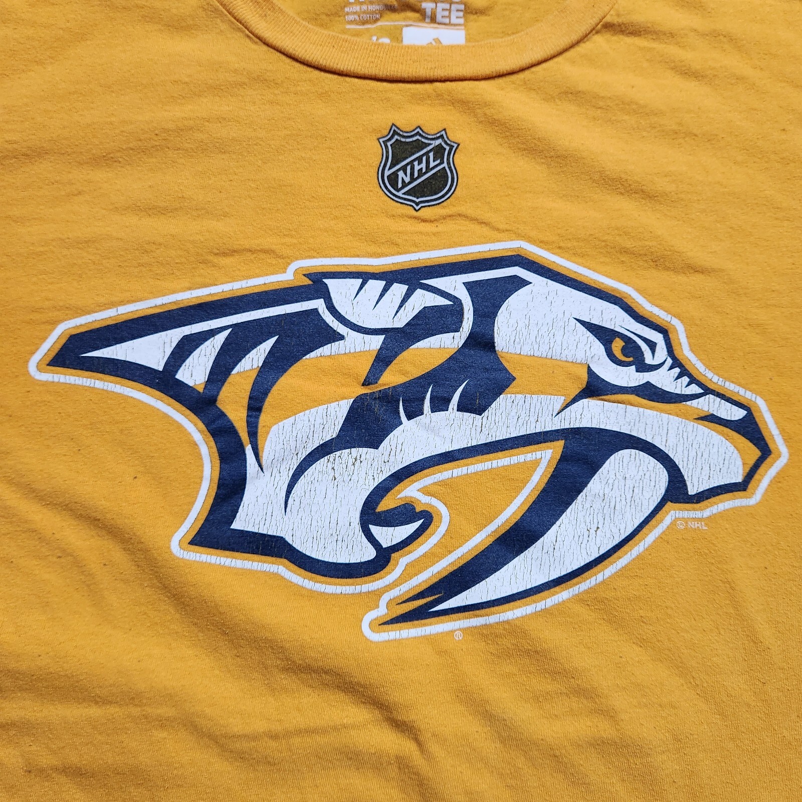 NASHVILLE PREDATORS T-Shirt Men's L Yellow Adidas Go-To Tee Crew P. K ...