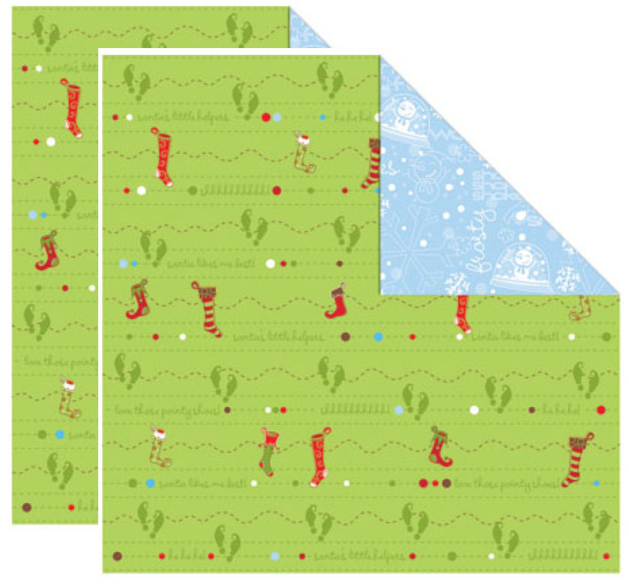 Creative Imaginations 12" x 12" Scrapbook Paper MERRY FUN STOCKINGS ...