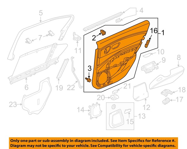 Acura HONDA OEM 2014 RLX-Door Interior Trim Panel Right 83701TY3A21ZC ...