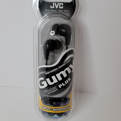 JVC Gumy Plus Earbuds Black with Remote & Microphone Brand New HA-FX65M ...