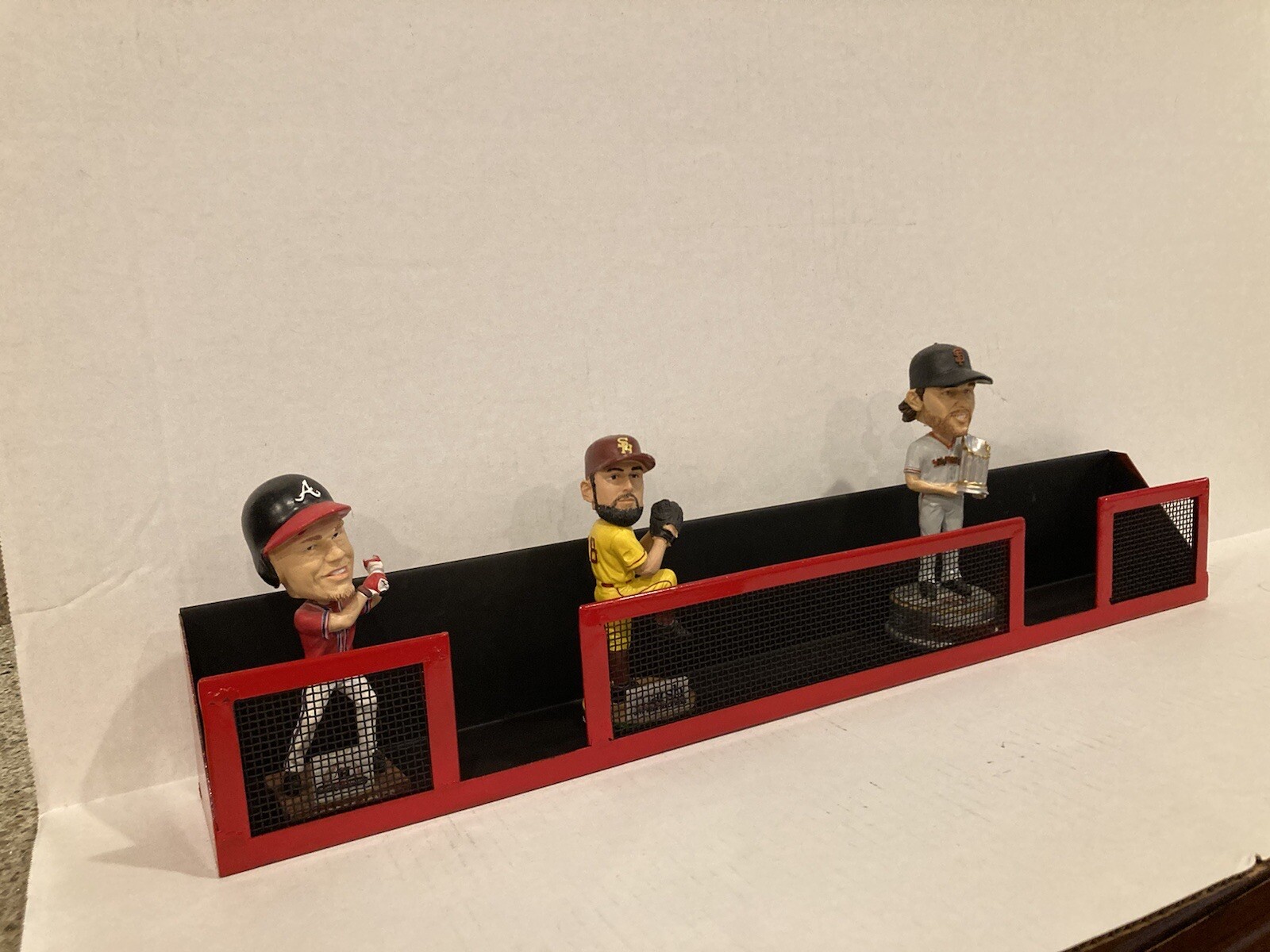 24” Custom Made Baseball Bobblehead Wall Display. Single Shelf | eBay