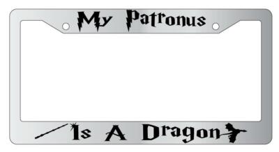 My Patronus Is A Dragon Chrome METAL License Plate Frame Harry Potter ...