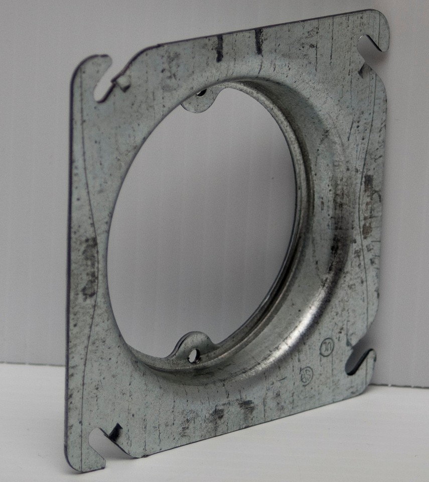 LOT OF TEN (10) RACO 756 4" Square Box Mud-Ring Fixture Cover, Raised 5 ...