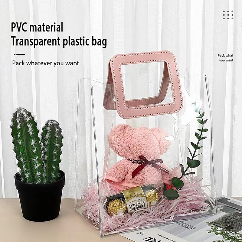 Transparent PVC Tote Bag With Handle Reusable Large-capacity Handbag ...