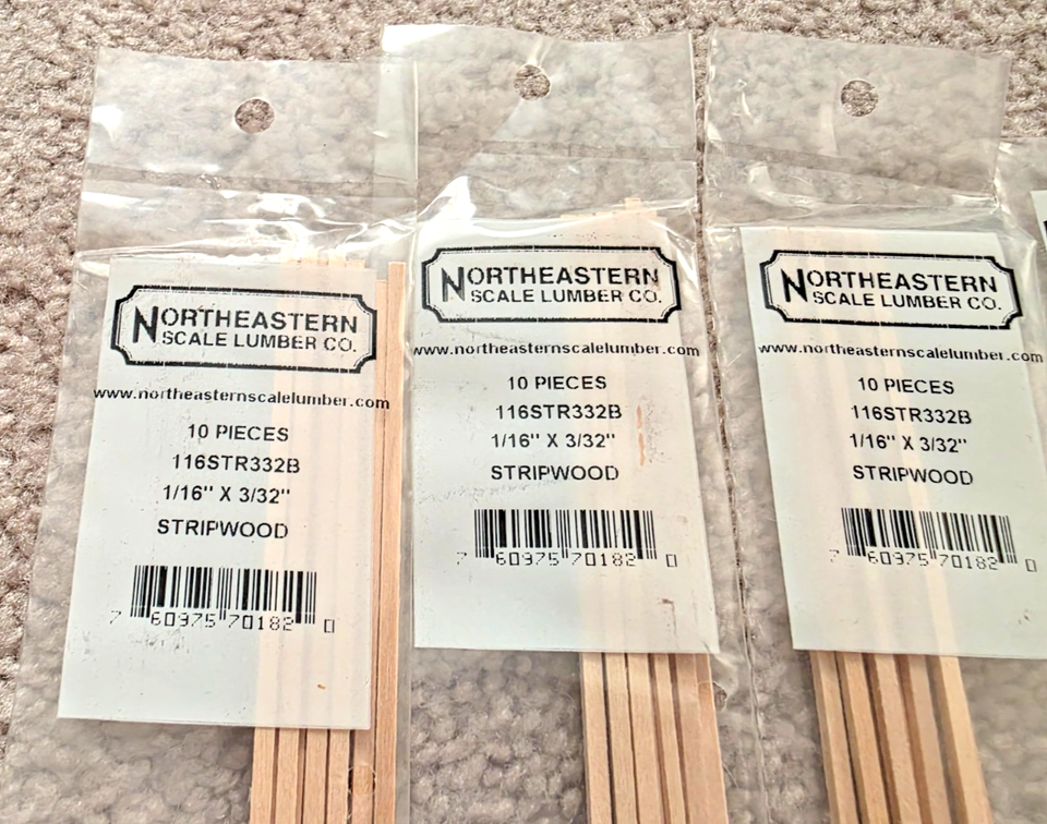 Lot of 5 ho scale Northeastern Scale Lumber" Stripwood-24"length | eBay