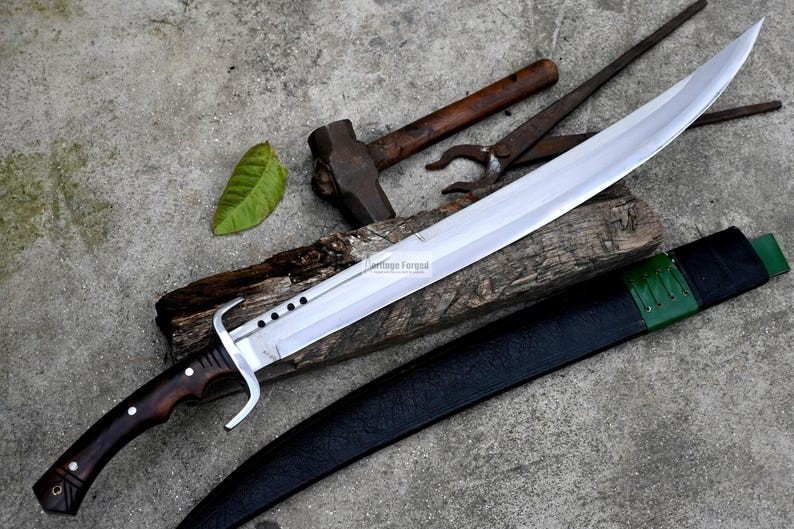 Custom Handmade Carbon Steel Blade Survival Scimitar Sword|Hunting ...