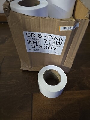 16 x Dr. Shrink DS-713W 3 in. x 108 ft. White Preservation Tape Shrink ...