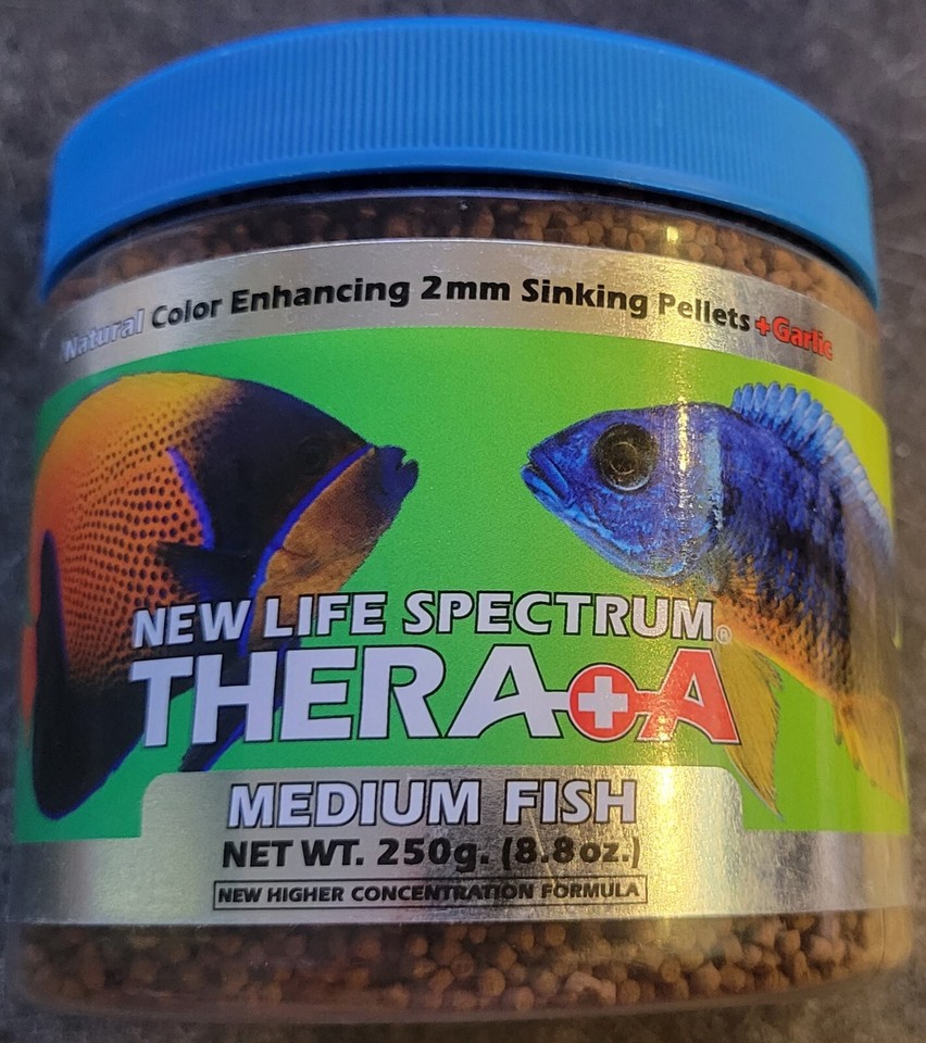 Cichlid Fish Food Fresh Water Thera+A Medium 2mm 250 Gram Krill Algae ...