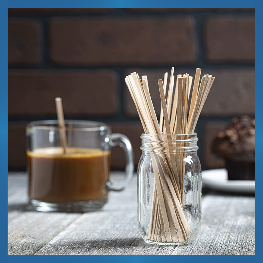 1000 Natural Wooden Coffee Stirrers 5.5" / 7" Eco Friendly Hot Drink ...