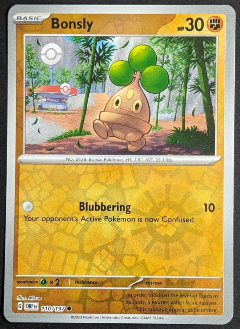 Bonsly Reverse Holo NM OBF 110/197 Obsidian Flames Pokemon Card | eBay
