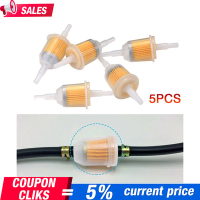 5 pack New Motor Inline Gas Oil Fuel Filter Small Engine For 1/4'' 5/16 ...