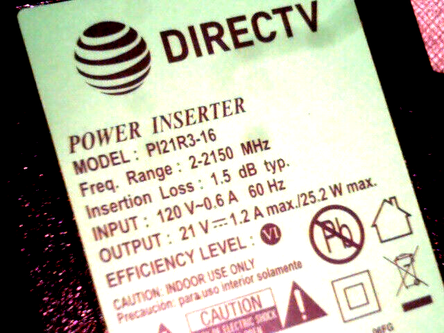 Genuine DirecTV PI21R3-16 Power Inserter 21V 1.2A SWiM OEM | eBay