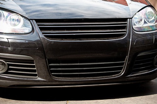 VW Jetta GTI MK5 5 V Black Front Bumper Badgeless Euro Sport Slat Grill ...