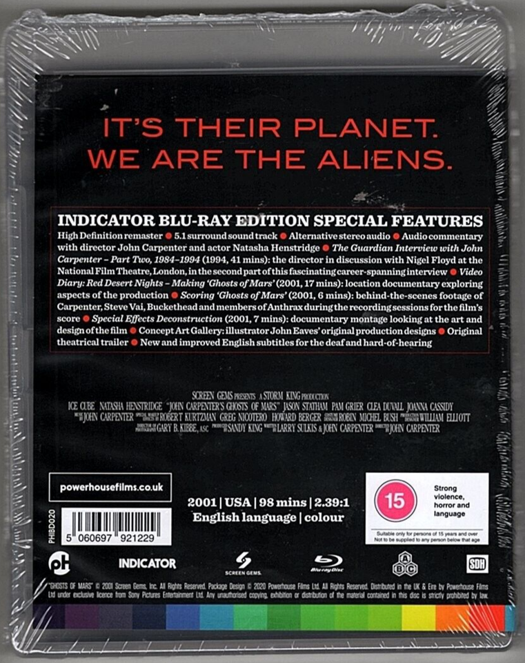 John Carpenter's Ghosts of Mars (Blu-ray, 2001, Indicator# 20) Ice Cube | eBay