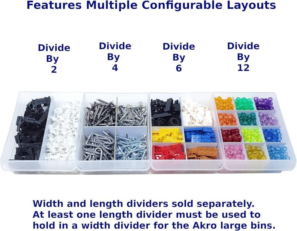24-Pack Drawer Configurable Length/Width Dividers for Akro Mils Storage ...