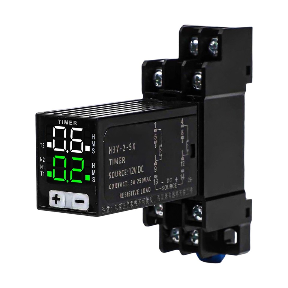 LED Display Relay Digital Time Relay 12V DC Voltage 14-pin Model Time ...