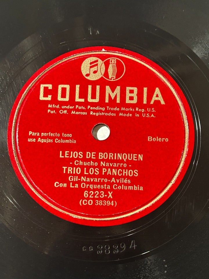 Columbia Latin 78 - trio Los Panchos - Carmelito / Lejos Borinquen ...