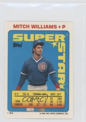 1990 Super Star Sticker Back Cards Mitch Williams Andres Galarraga Greg ...
