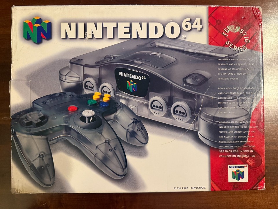 Smoke Black Nintendo 64 Console -Tight Stick- Complete Box CIB NUS-001 ...