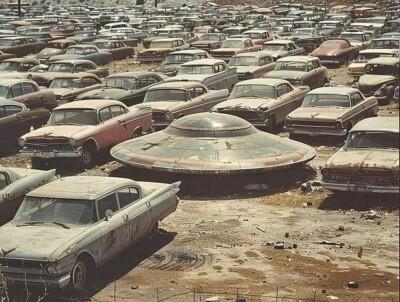 60's JUNKYARD "UFO" FORD DODGE BUICK CHEVROLET JUNK CARS 5x7 REPRINT | eBay