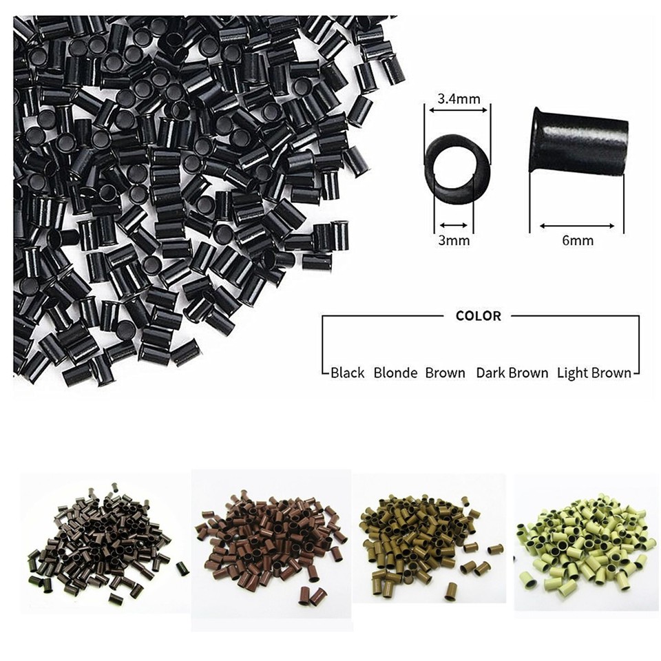 10000pcs Micro Copper Tube Bead Link Ring Lined for Hair Extensions ...