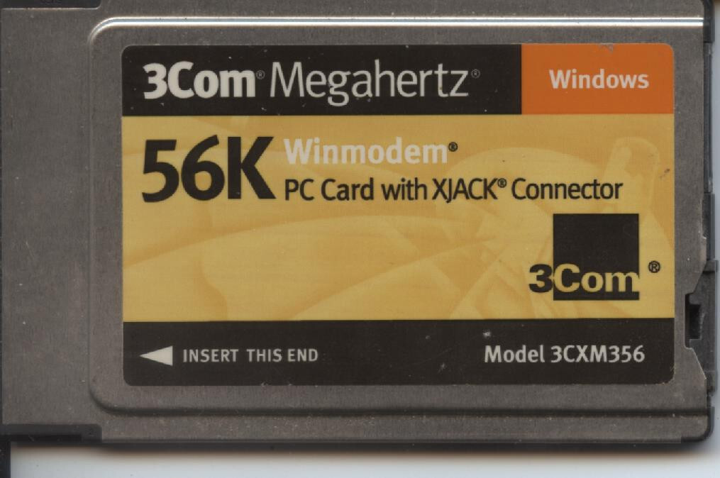 3Com Megahertz 10/100 LAN + 56K Modem, 3CXM356, PCMCIA, For Vintage ...