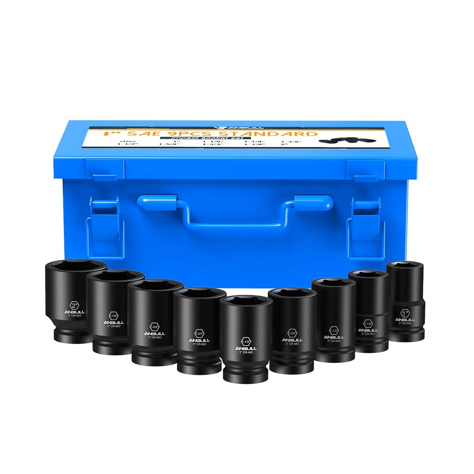 Anbull 1 Inch Drive Deep Impact Socket Set, 9 Pieces Jumbo Impact ...