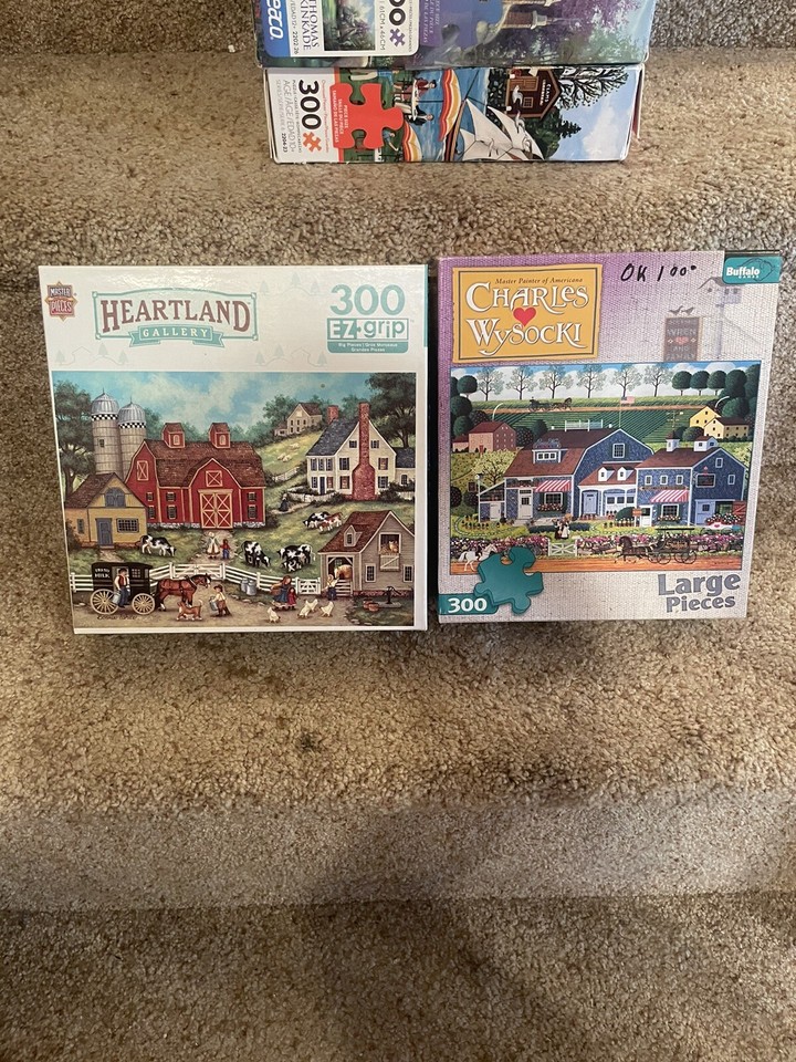 Lot Of 12 300 Piece Puzzles Oversized, EZ Grasp, Easy Grip Complete | eBay