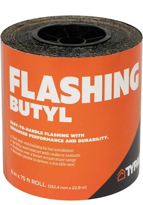 Typar Flashing Butyl Flashing 6" x 75' Ft. 6 Inch Peel and Stick | eBay