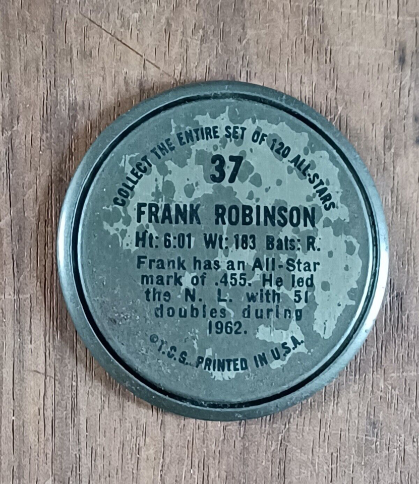 1964 Frank Robinson, Cincinnati Reds, Outfielder, Topps Metal Button ...