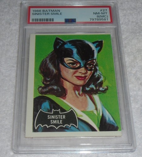 Batman #27 Sinister Smile Cat Woman Topps 1966 Trading Card PSA 8(MC ...