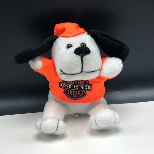 MOTORCYCLE PLUSH LOVE TO RIDE stuffed animal puppy dog beagle orange ...