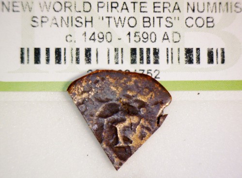1500 's PIRATE Era Spanish Colonial Treasure " 2 BITS " COB Coin BOLD ...