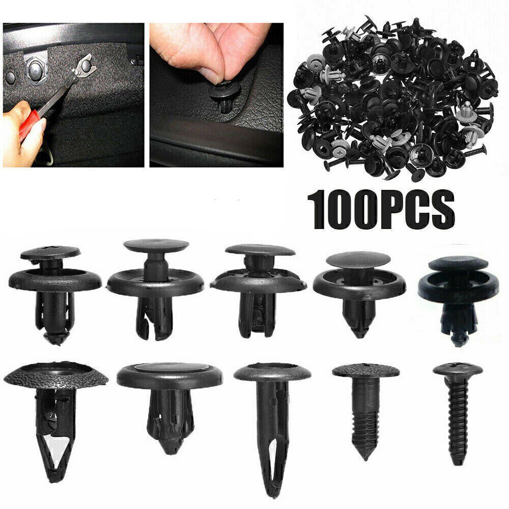 100Pack Fender Clips Trim Car Auto Push Pin Rivet Bumper Fastener Panel ...