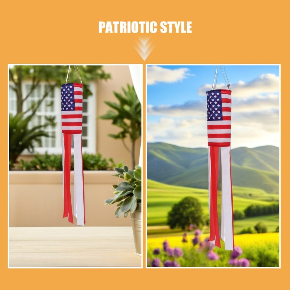 3pcs Wind Tube Flag: American Windsock Outdoor Hanging Decoration ...