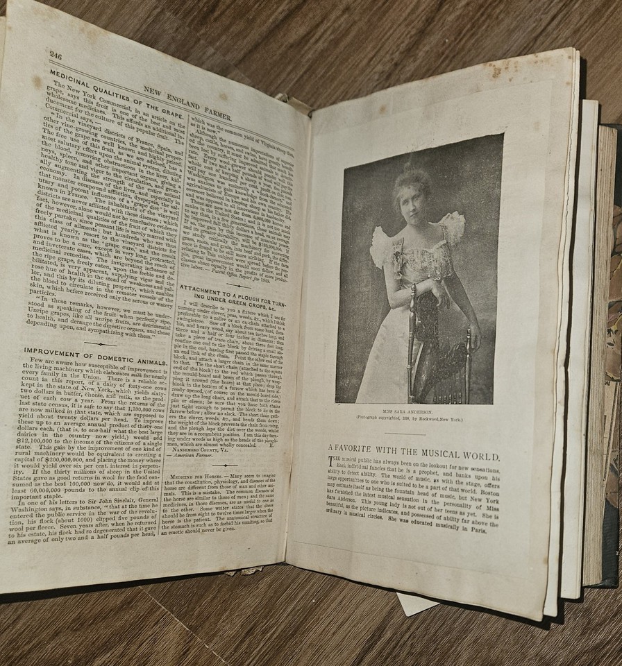 1850 New England Farmer Scrapbook With 1900s Newspaper Clippings Music ...