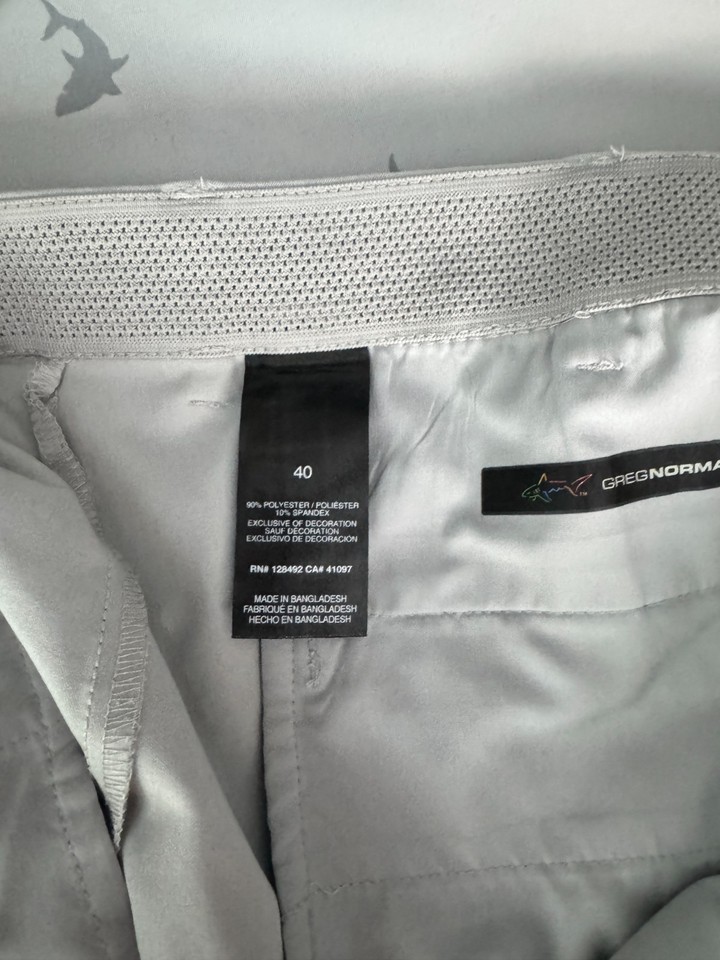 Greg Norman Golf Shorts Mens Golf Shorts Size 40 All Over Print Shark ...