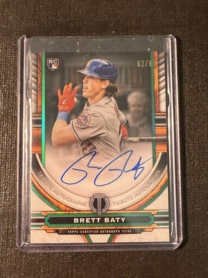 2023 Topps Tribute - Brett Baty #TA-BBA Autograph Green /99 Mets Rookie ...