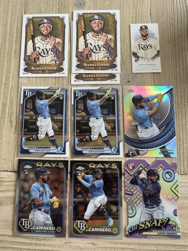 JUNIOR CAMINERO 2024 Bowman's , ROOKIE - Tampa Bay Rays RC - Lot Of 10 Cards | eBay