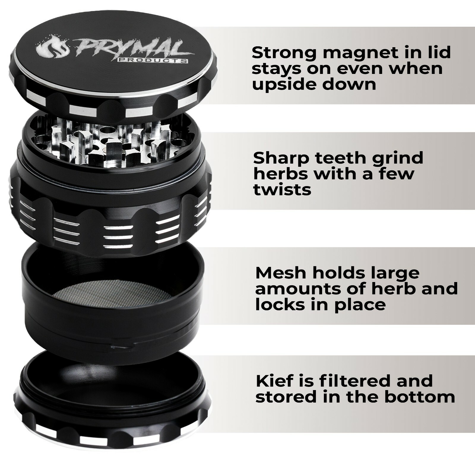 Large Aluminum Herb Grinder - 2.5 inch - 4 pieces by Prymal Products | eBay