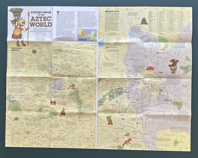 Map Visitor's Guide to the Aztec World National Geographic 1980 | eBay