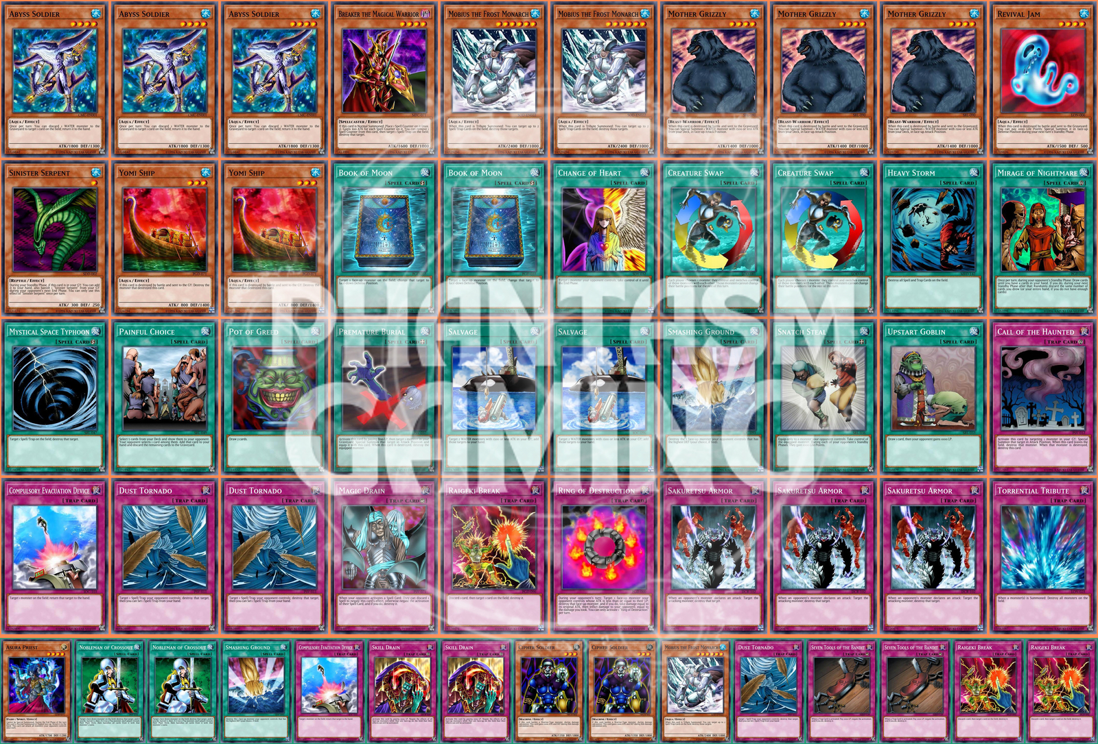 Water Control Deck Abyss Magic Drain Skill Torrential Yugioh | eBay