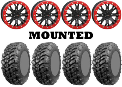 Kit 4 Interco Sniper 920 32x10-14 on SB-4 Beadlock Matte Black Red Nar ...