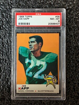 1969 Topps Joe Kapp PSA 8 card #35 Minnesota Vikings NFL California ...