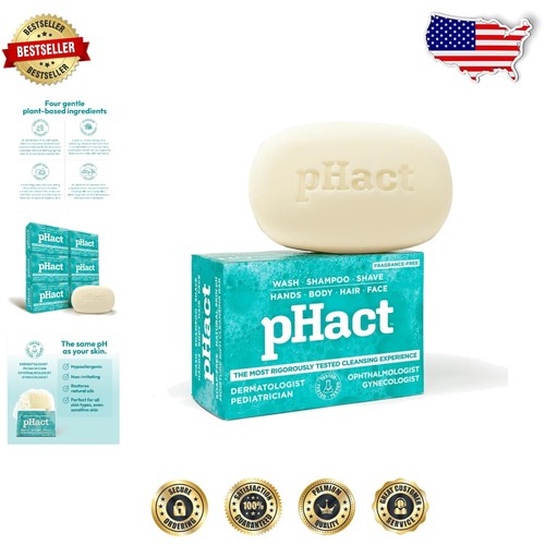 pHact Moisture-Rich Soap-Free Cleansing Bar - Gentle for All Skin Types ...