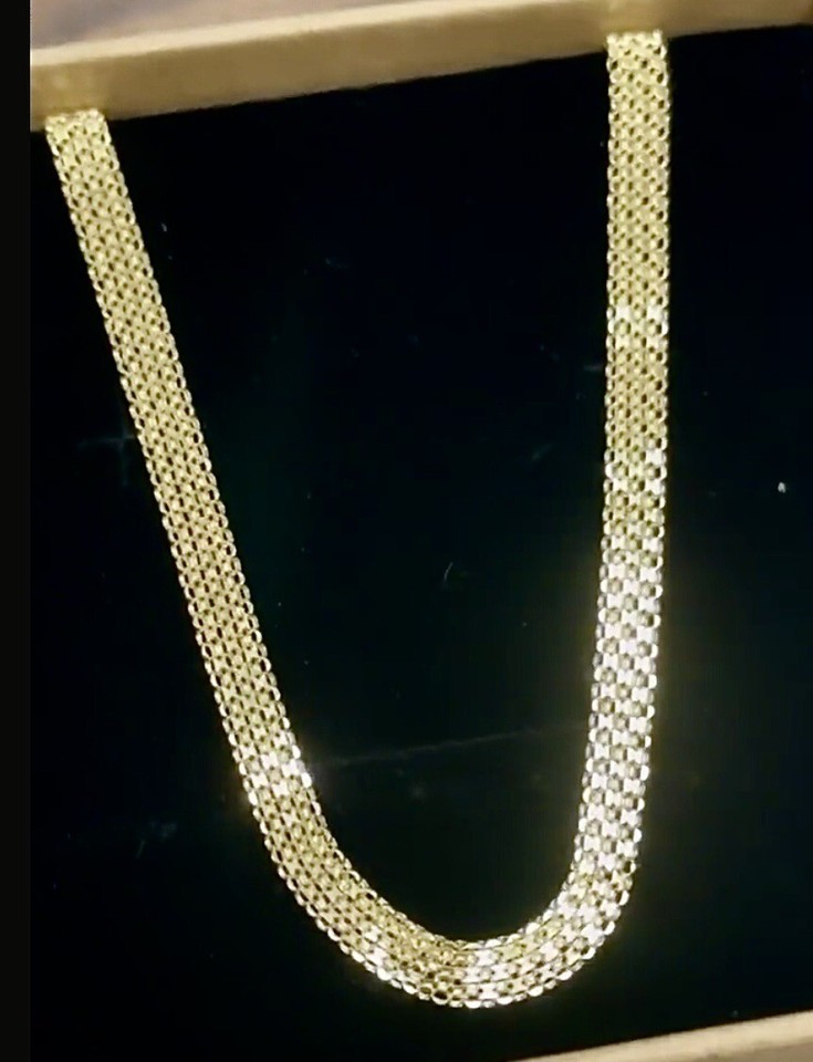 14k Yellow Gold Bismark Chain Choker Necklace - Gold Bismarck Chain 7mm ...