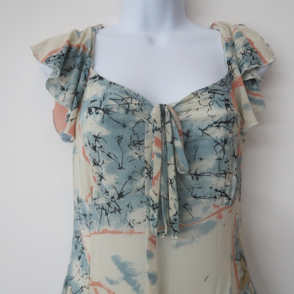 Fairy Midi Dress XS/S Princess Waist Mesh Flowy Asymmetrical Romantic ...
