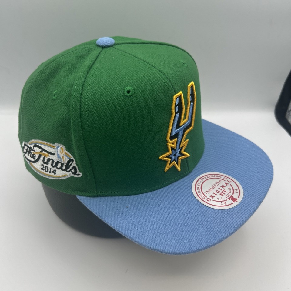 San Antonio Spurs Hat Mitchell Ness OSFM OG Fit Dynasty Green Logo New ...